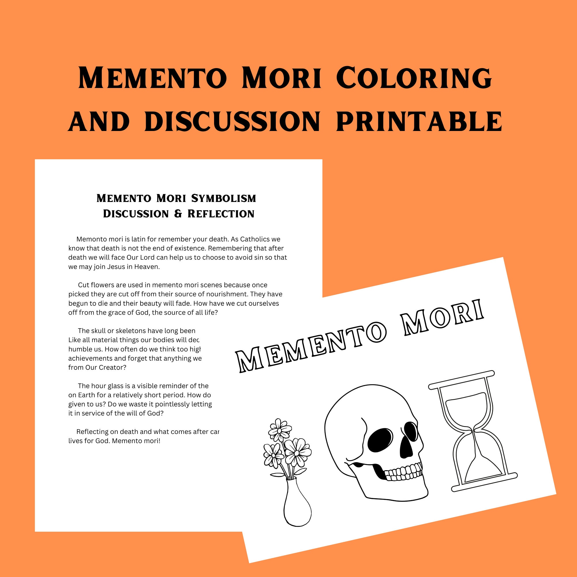 Memento Mori Coloring Page and Discussion Printable - Etsy