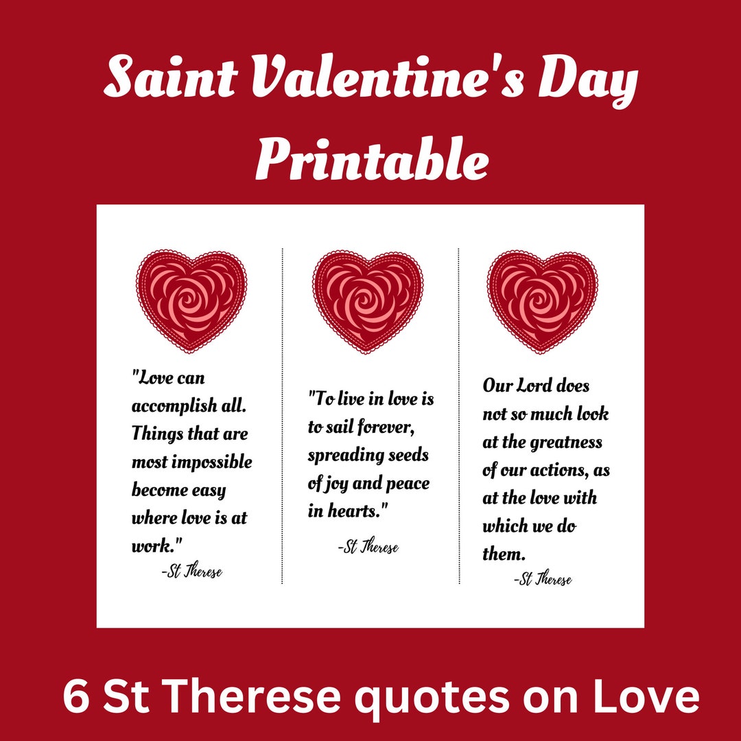 St Valentines Printable Cards, St Therese Quotes on Love - Etsy