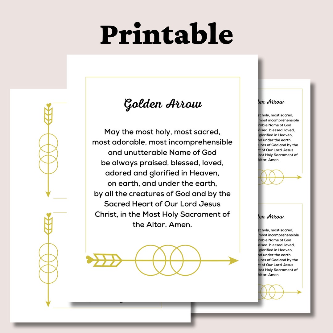 Golden Arrow Prayer Printable PDF, Holy Name of Jesus Reparation Prayer ...