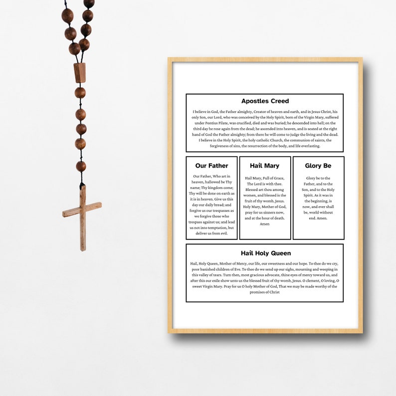 Prayers Of The Rosary Pdf Digital Print Etsy