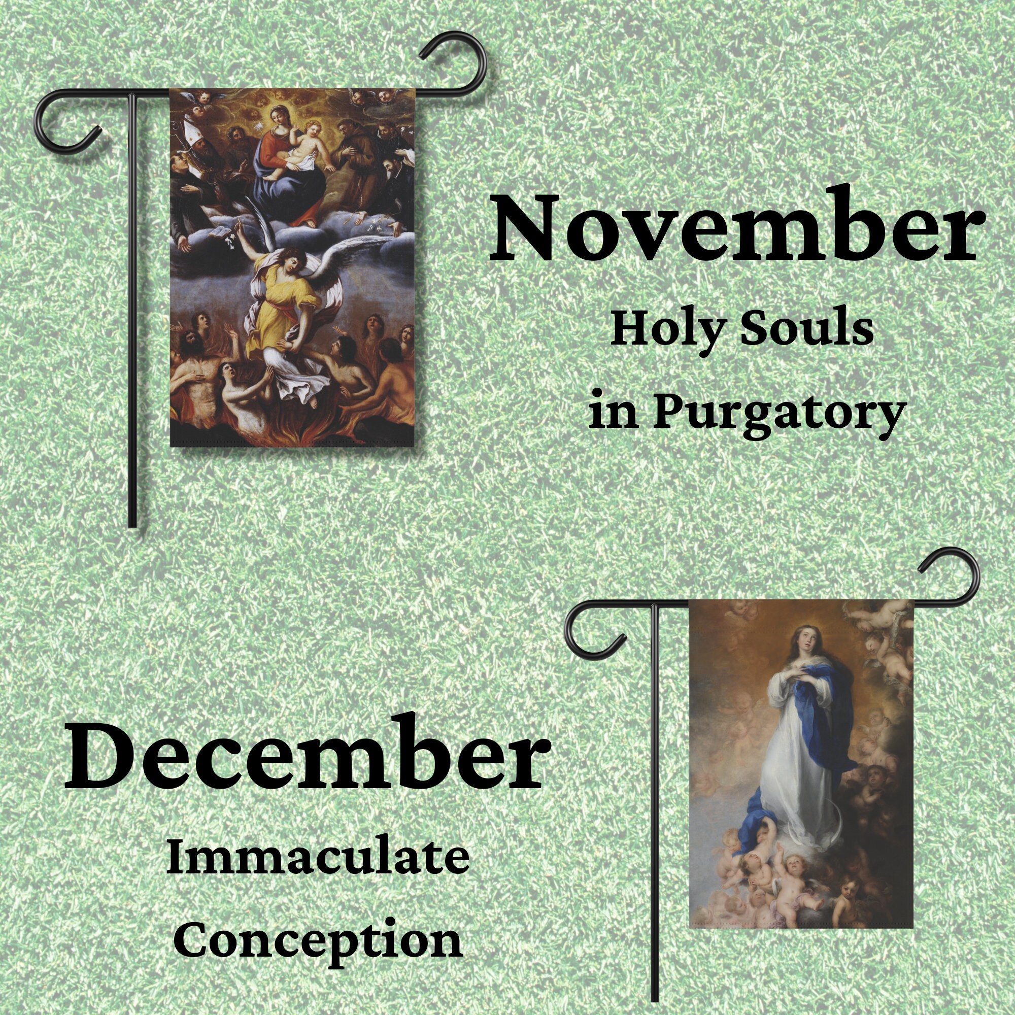 Year of Catholic Garden Banner Flags 12 Monthly Devotions - Etsy