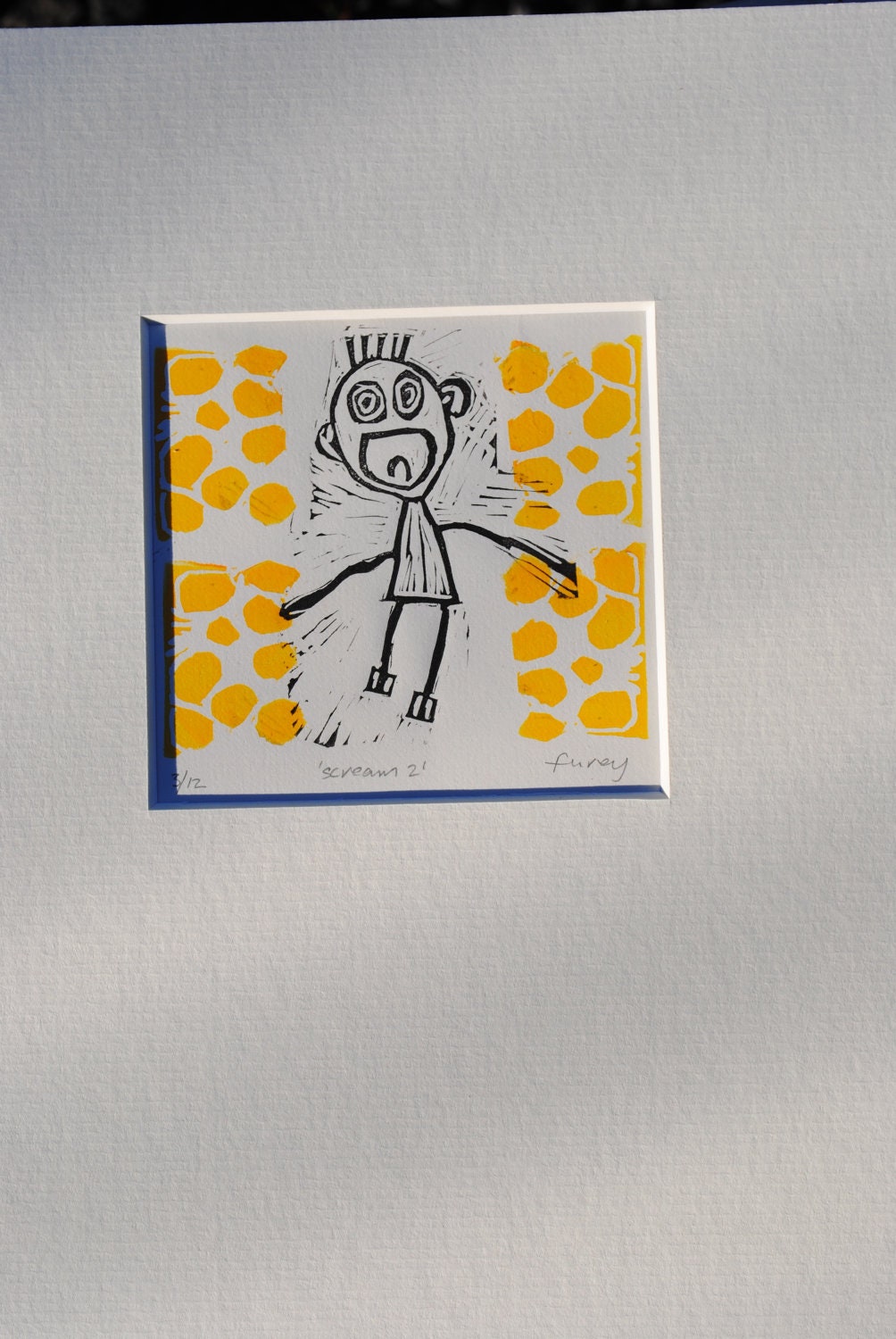 Scream 2 Two Colour Lino-print by Kathleen Furey Hand | Etsy