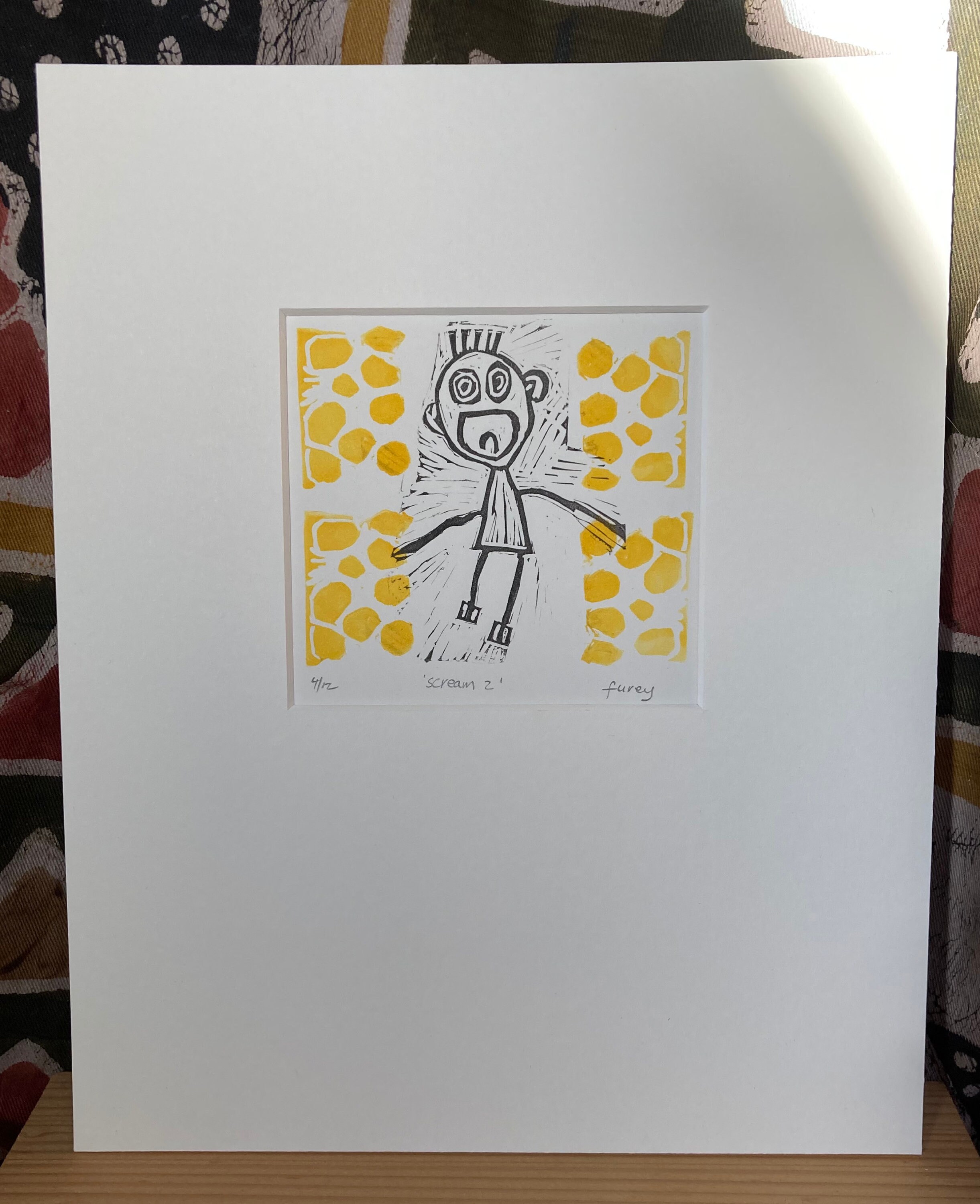 Scream 2 - Two Colour Lino-print by Kathleen Furey - Hand Printed - Etsy