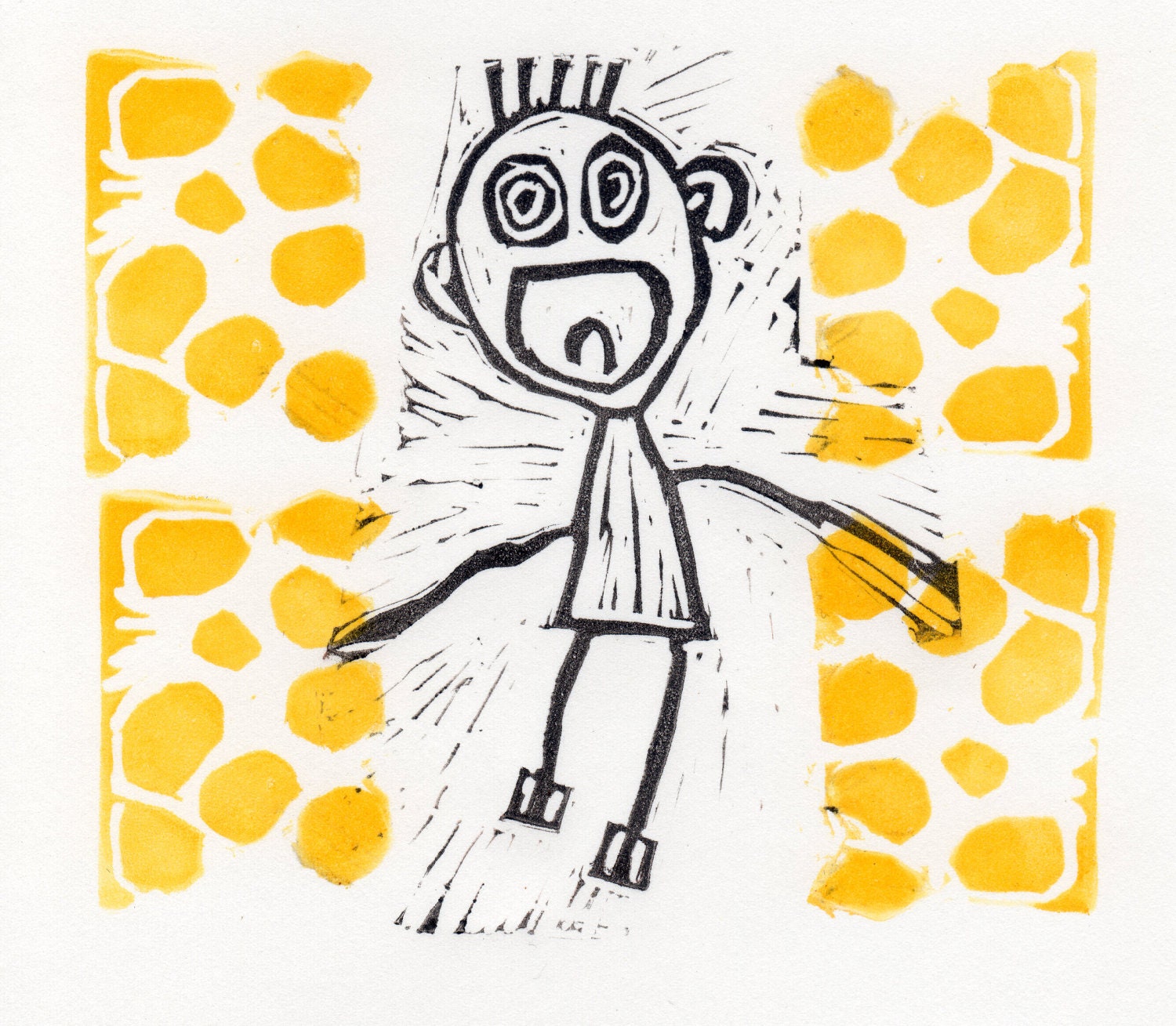 Scream 2 - Two Colour Lino-print by Kathleen Furey - Hand Printed - Etsy