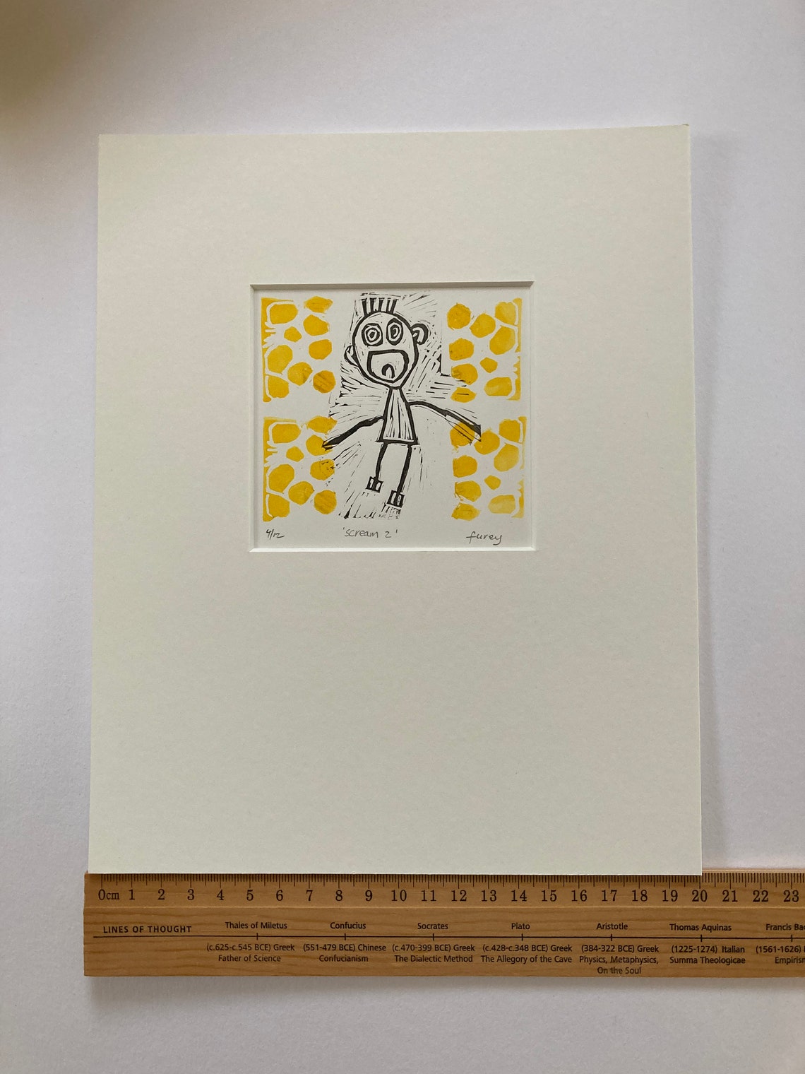 Scream 2 - Two Colour Lino-print by Kathleen Furey - Hand Printed - Etsy