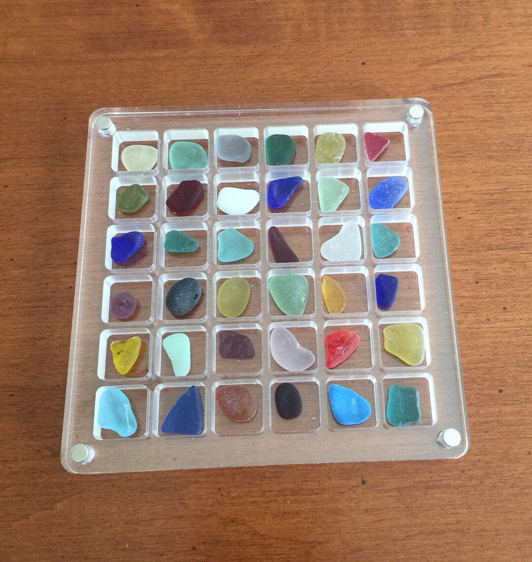 Acrylic Sea Glass Display Box 36 Grids Case, Small Craft Organizers of ...