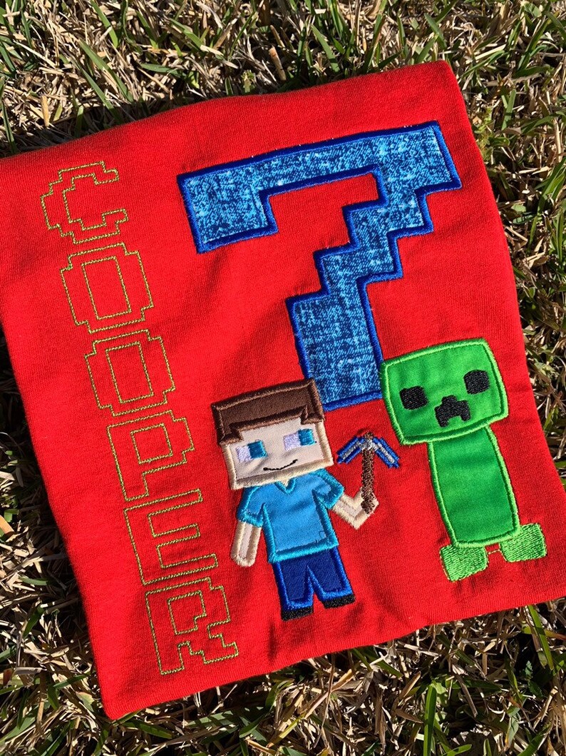 Minecraft Inspired Birthday Shirt Steve Creeper Alex - Etsy.de
