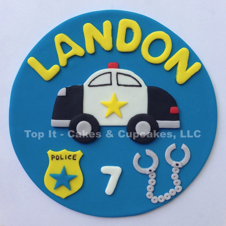Fondant Cake Topper Police - Etsy