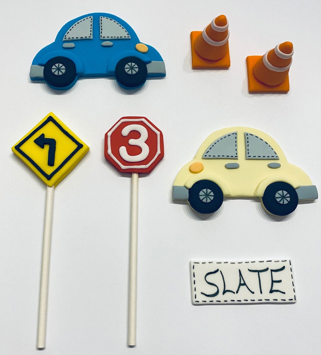 Fondant Cake Toppers - Cars Theme Cake Set - Etsy