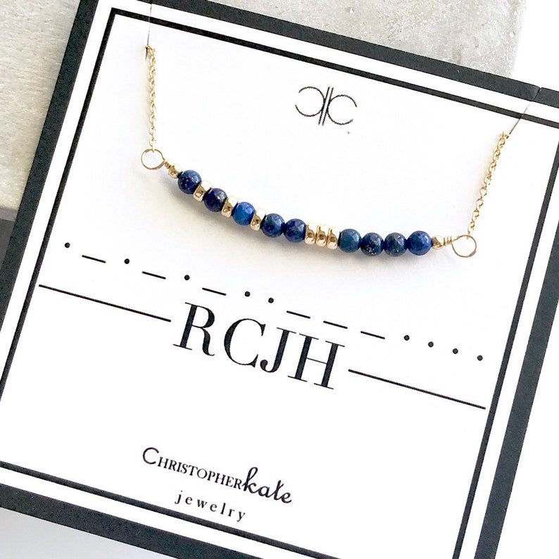 University of Kansas Morse Code Collegiate Bar Necklace, Royal Blue ...