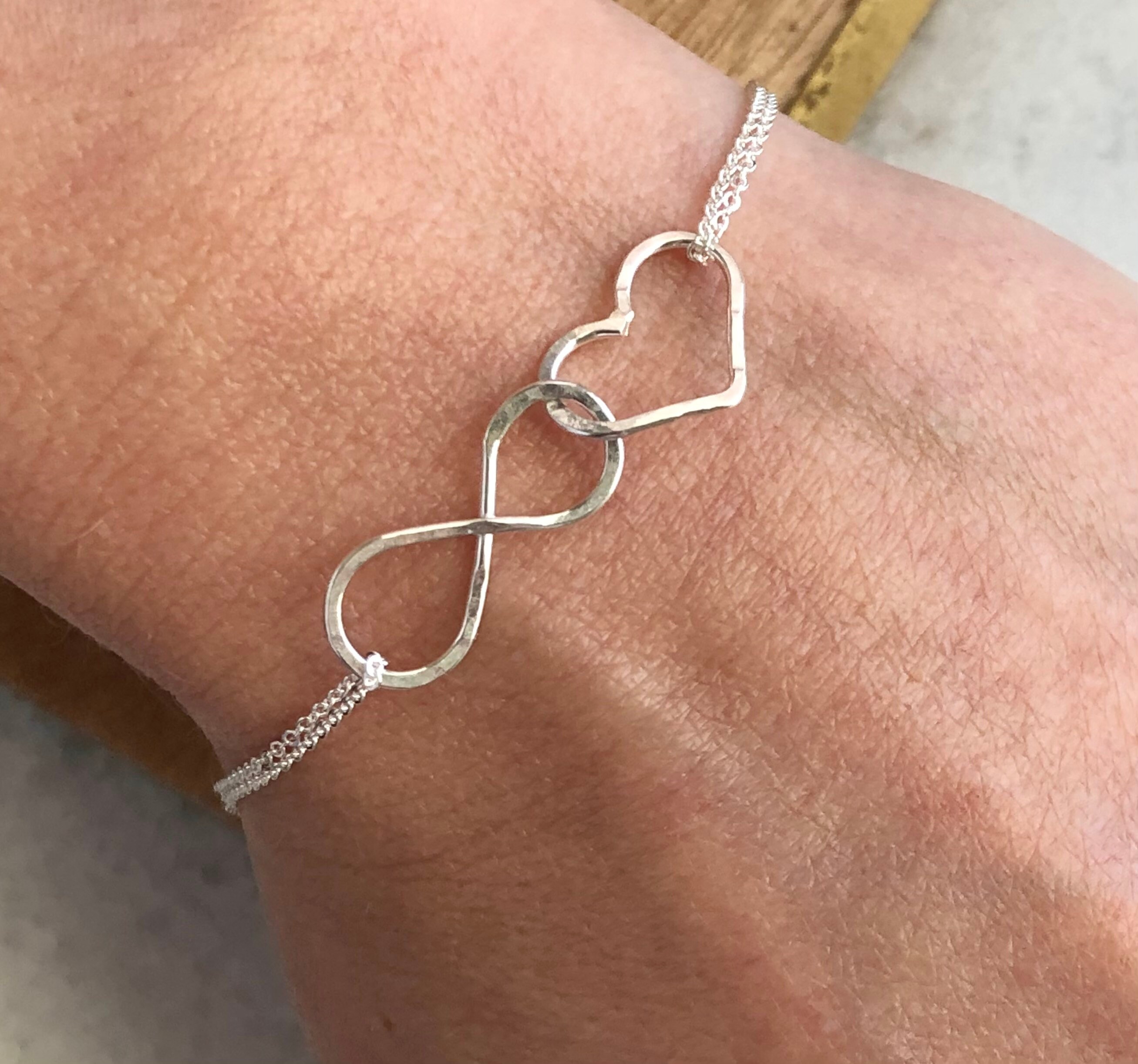 Infinity & Heart Entwined Links Eternity Bracelet....mother | Etsy