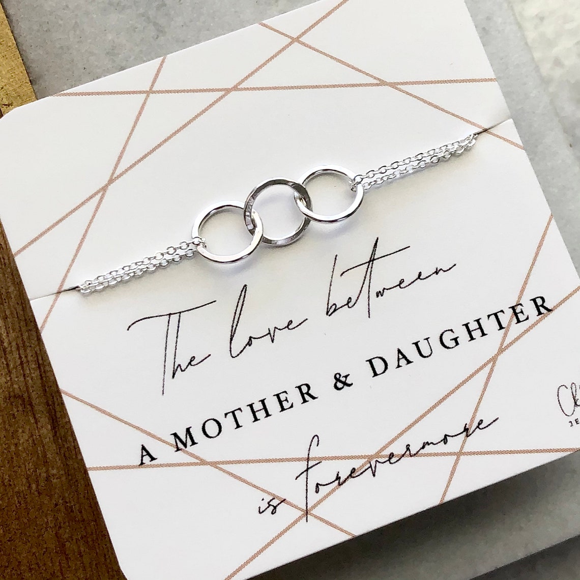 Triple Entwined Rings Eternity Bracelet....Mother Daughter | Etsy