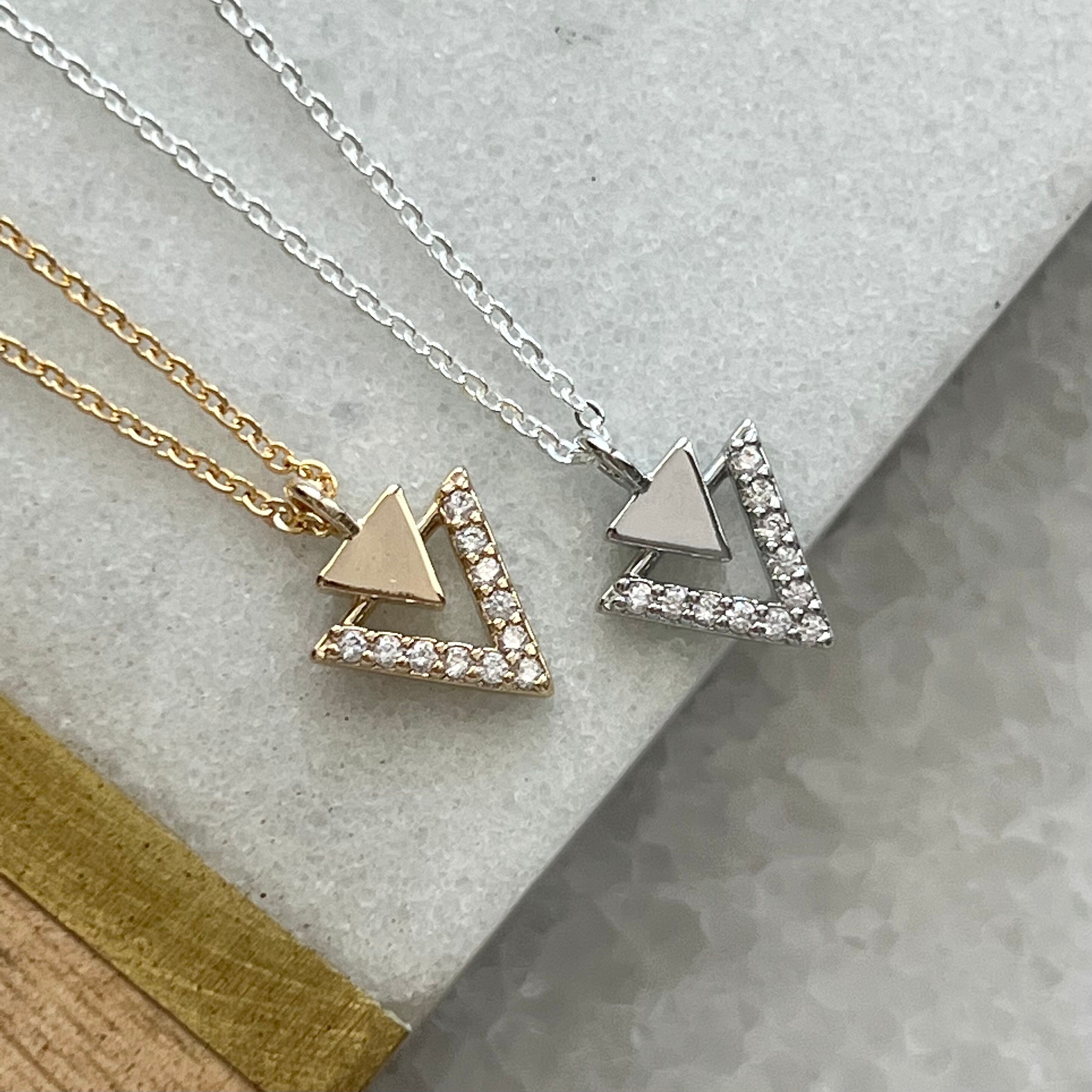 Find Your Tribe and Love Them Hard...simple Pave CZ Triangle Friendship ...