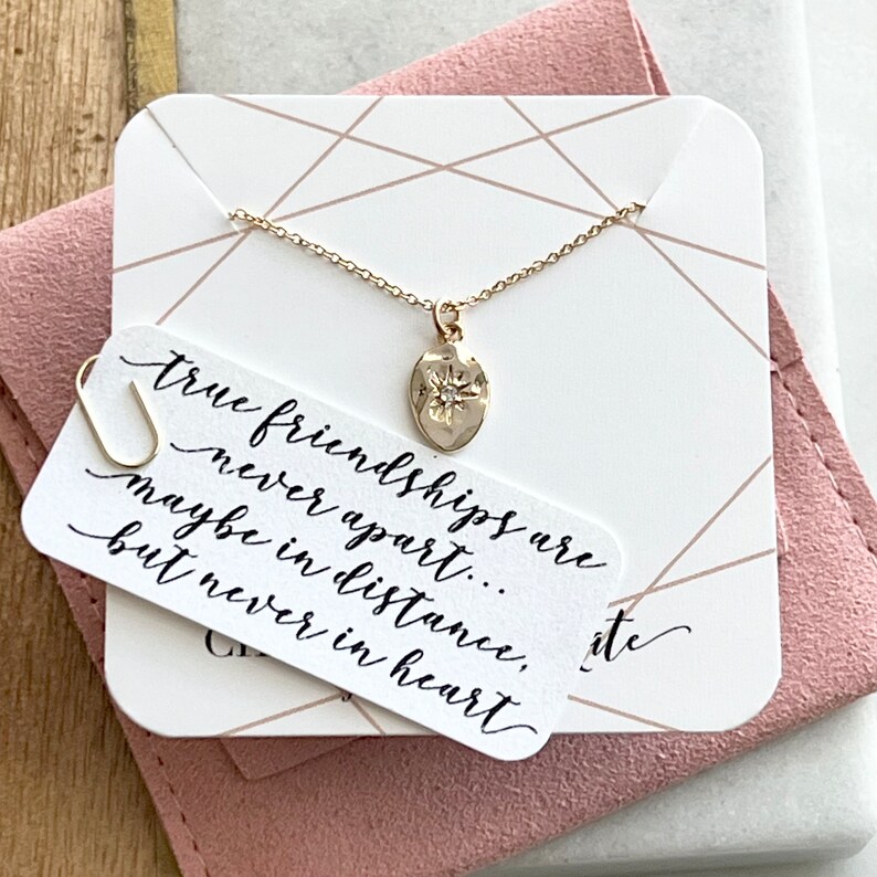 Friendship Northern Star CZ Charm Necklace...distant Relationship ...