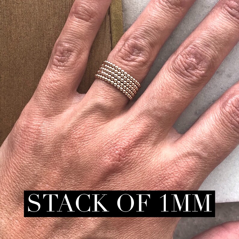 Stack of Five or Six Beaded Stacking Rings | Etsy