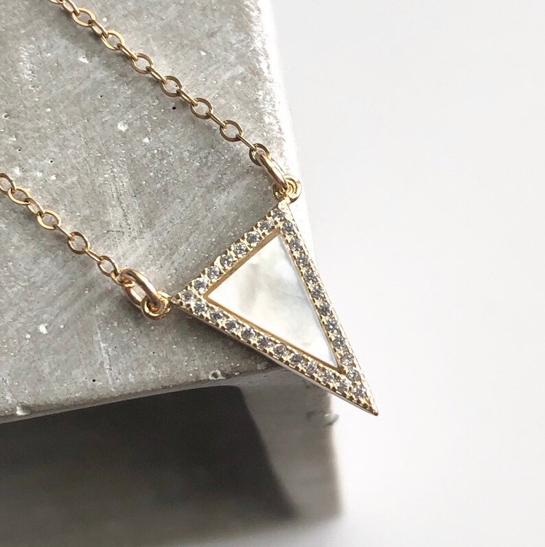 Petite Pave Triangle Gemstone Necklace...mint Turquoise - Etsy