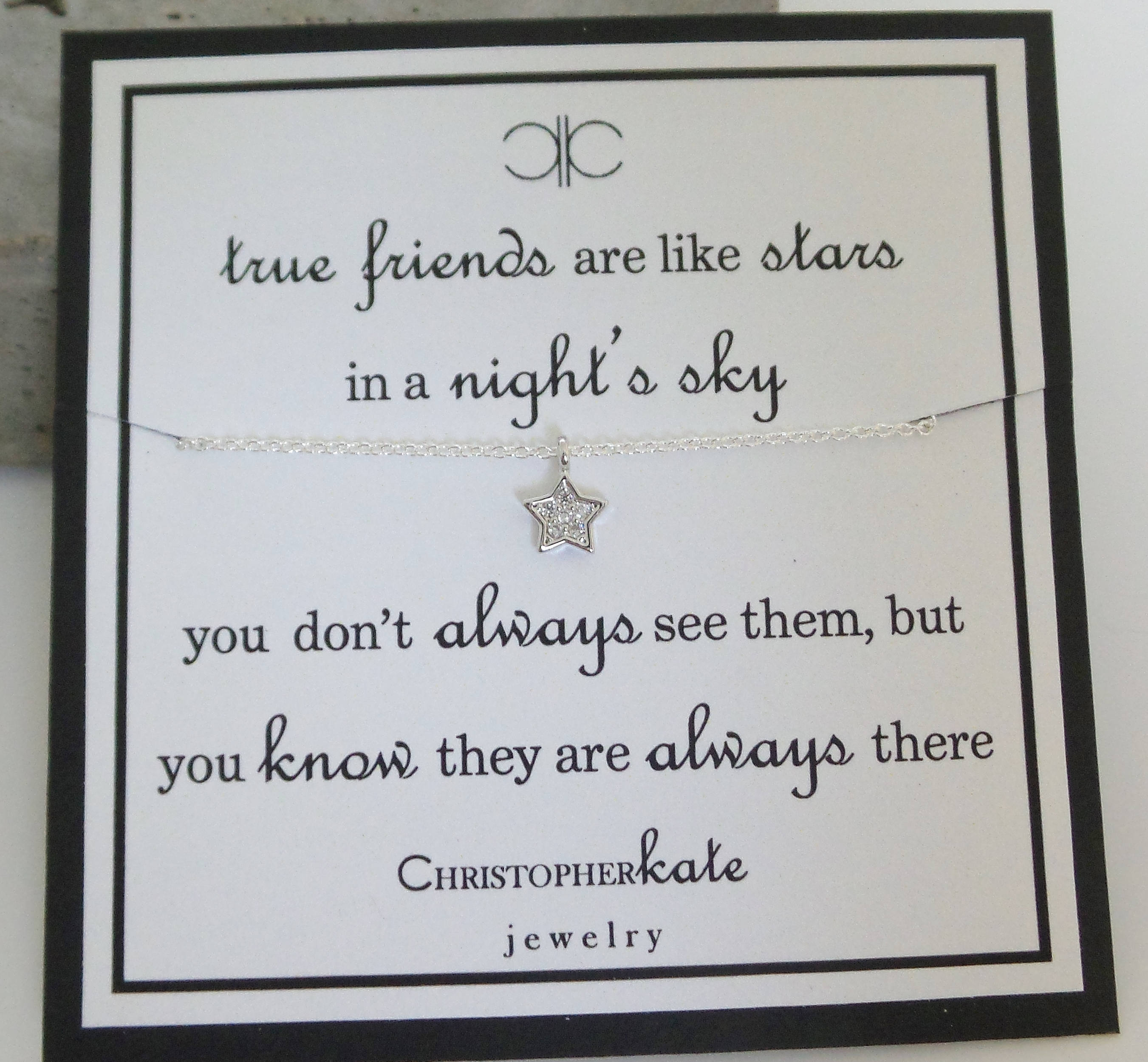Tiny CZ Star Necklace...friendship, Best Friend, Long Distance ...