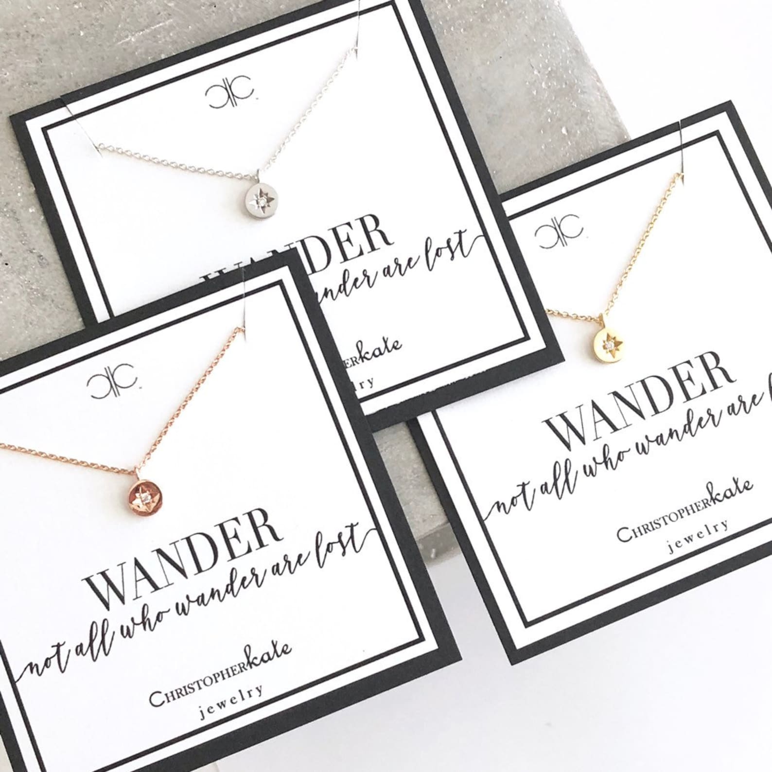 Wander Compass Rose CZ Charm Necklace...adventure...everyday | Etsy