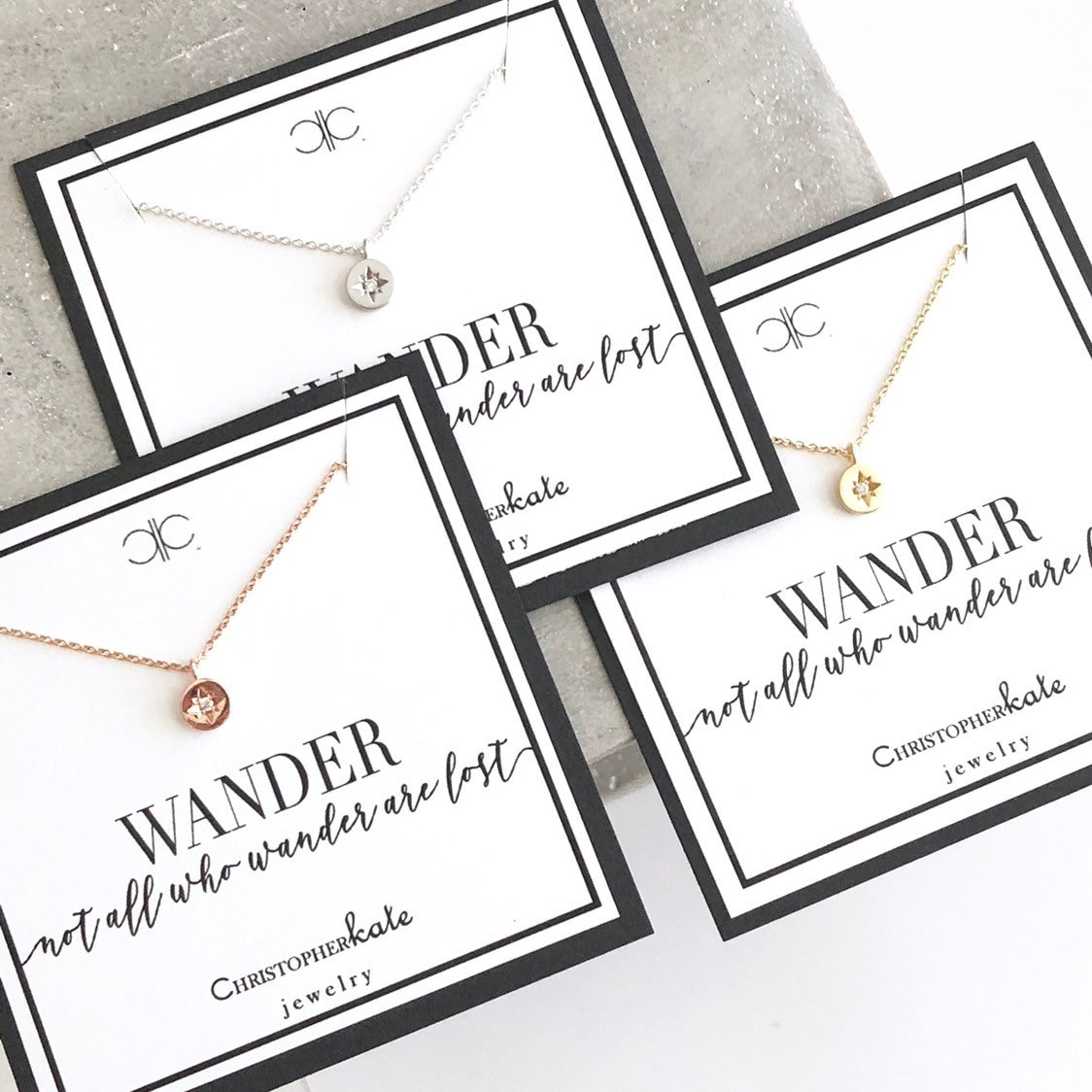 Wander Compass Rose CZ Charm Necklace...adventure...everyday | Etsy