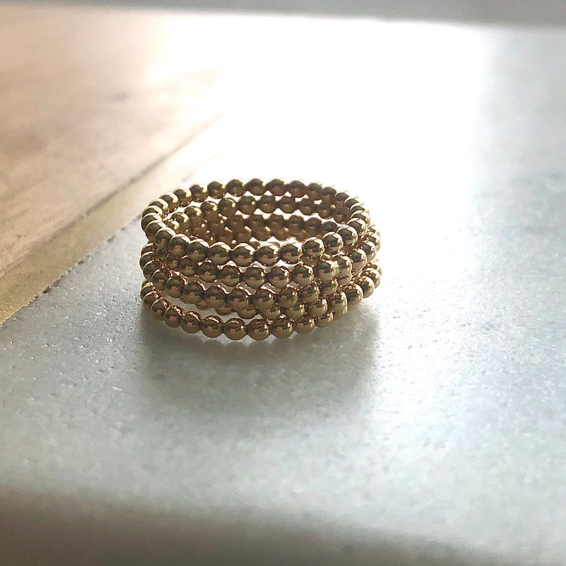Stack of Five or Six Beaded Stacking Rings - Etsy