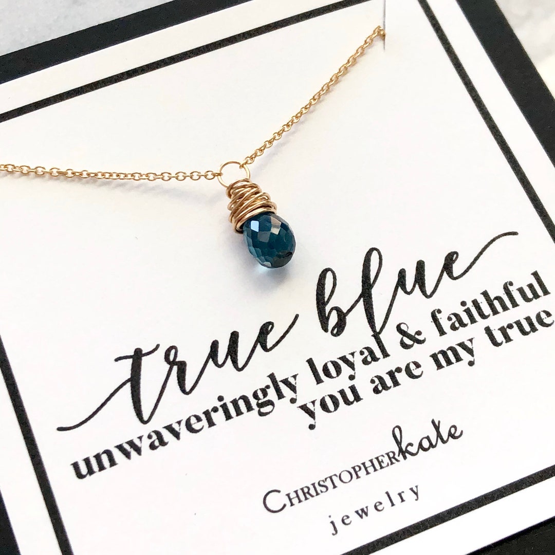 True Blue Best Friend Necklace...aaa London Blue Topaz....layering ...
