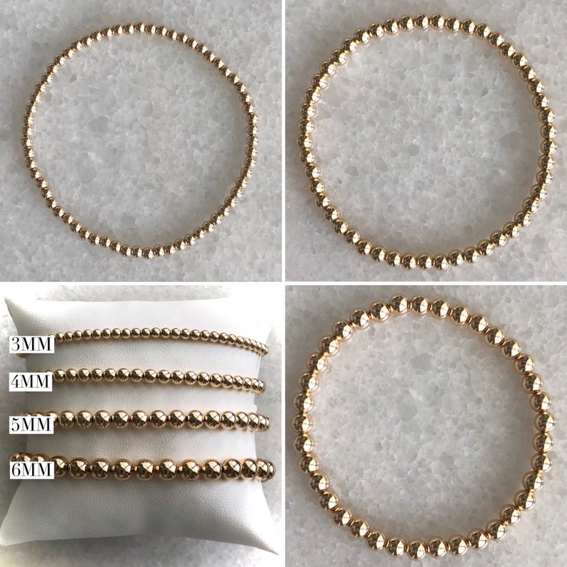 14kt GF Gold Ball Beaded Stacking Bracelets - Etsy