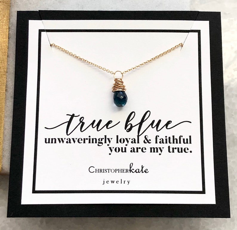 True Blue Best Friend Necklace...aaa London Blue Topaz....layering ...