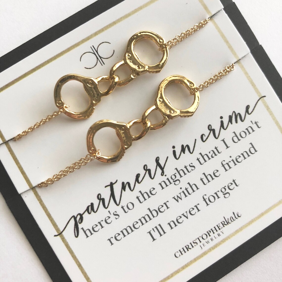 Set of TWO Partners in Crime Handcuff Link | Etsy