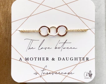 Set of THREE Rose Gold Entwined Rings Eternity Bracelet....mother ...