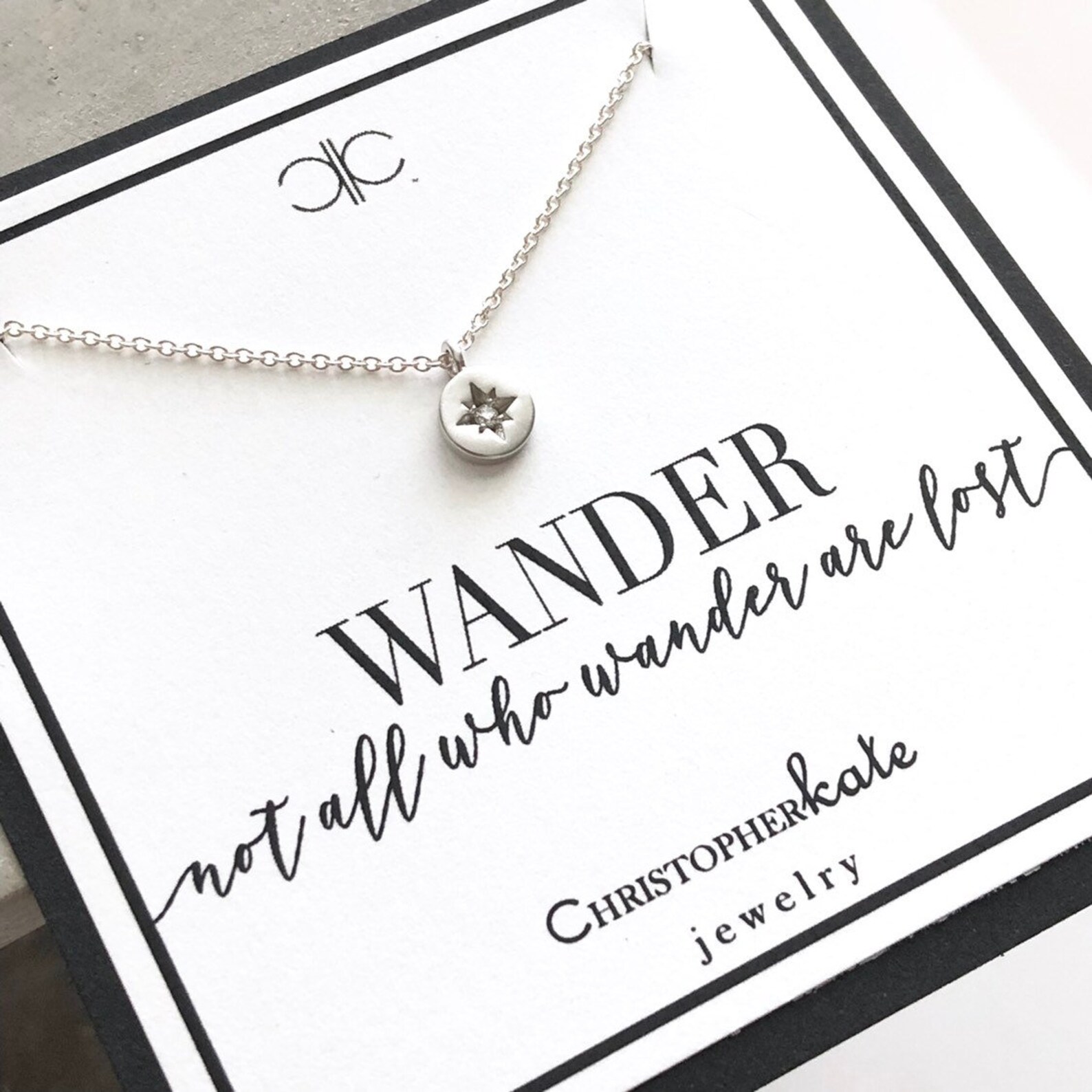 Wander Compass Rose CZ Charm Necklace...adventure...everyday - Etsy