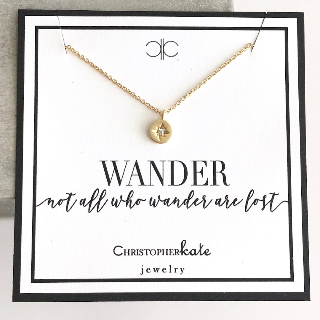 Wander Compass Rose CZ Charm Necklace...adventure...everyday, Simple ...