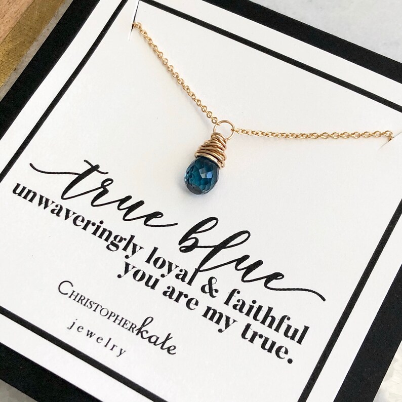 True Blue Best Friend Necklace...aaa London Blue Topaz....layering ...