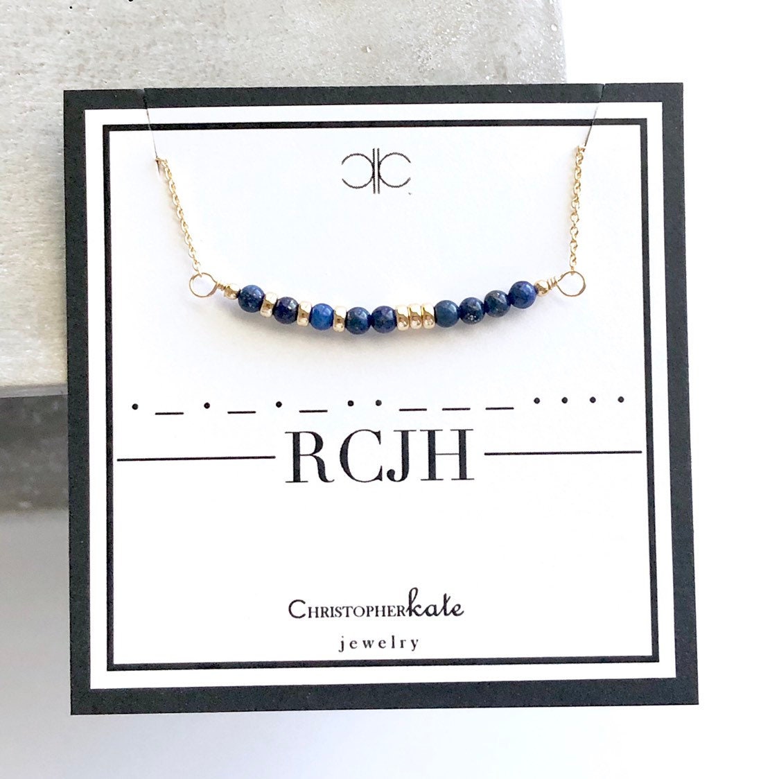 University of Kansas Morse Code Collegiate Bar Necklace, Royal Blue ...
