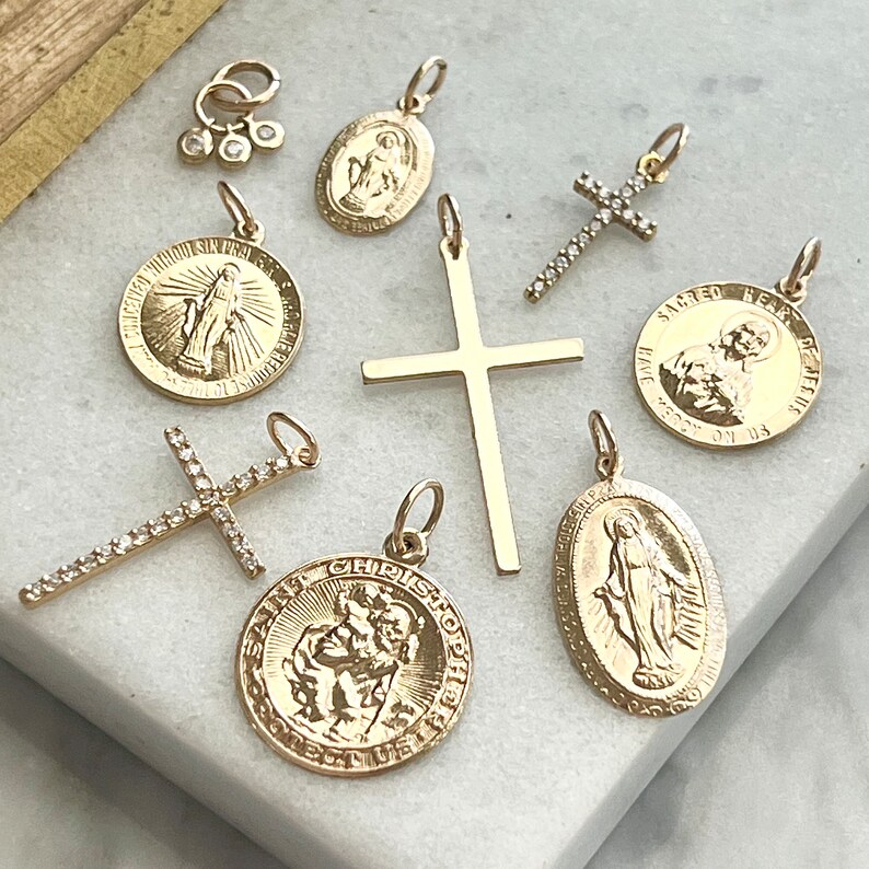 Religious Medallions With Cross Pendant - Etsy