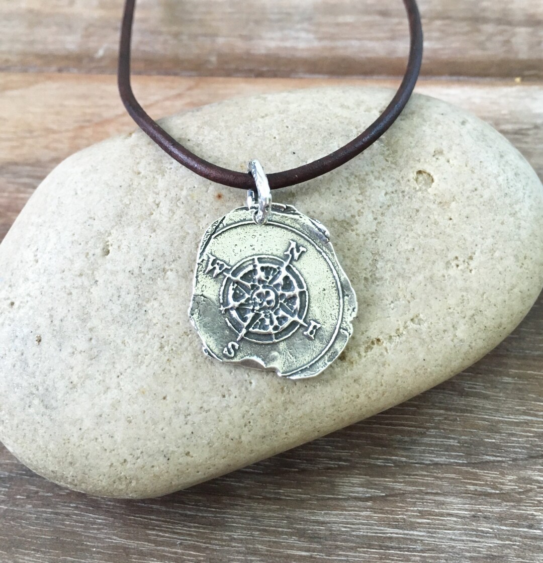 Artisan Sterling Silver Compass Necklace - Etsy
