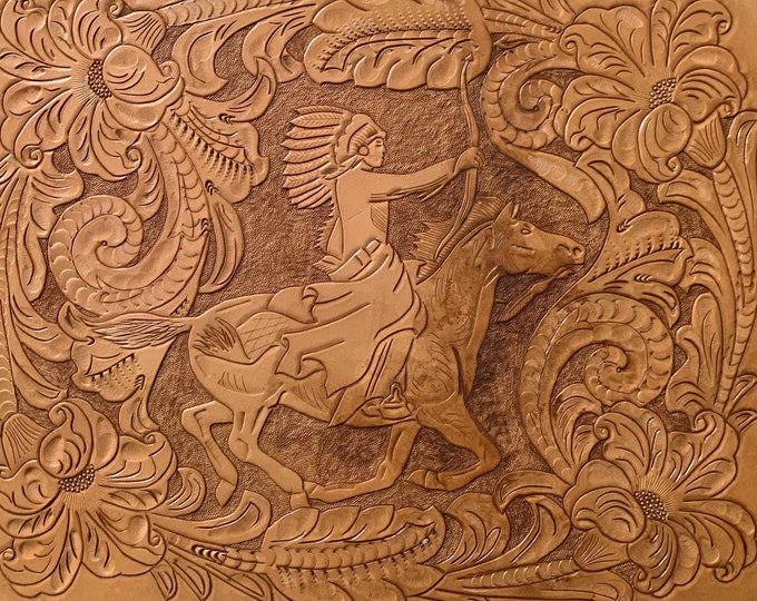 Tooled Leather Mat Vintage Craft - Etsy