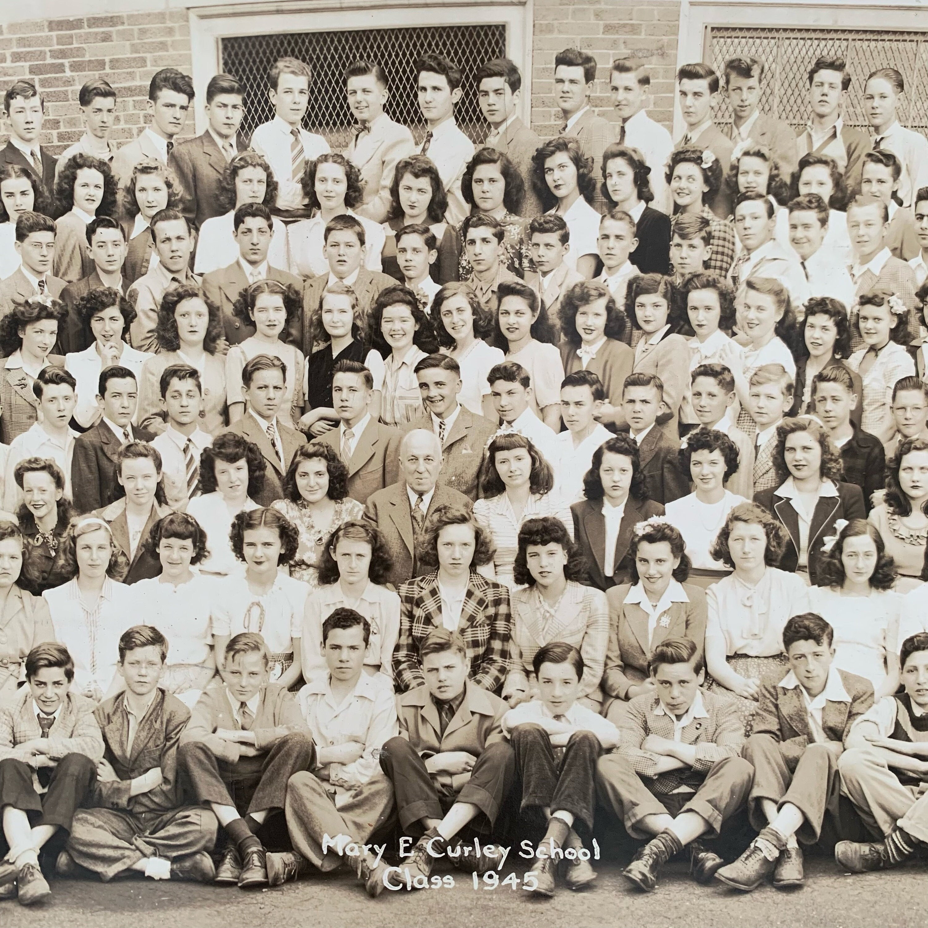 Vintage Panoramic Photo Mary E Curley School 1945 - Etsy