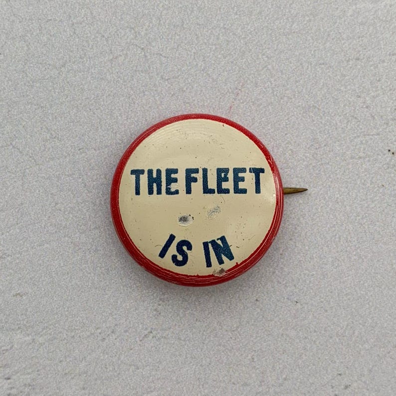 Vintage Pin the Fleet is In - Etsy