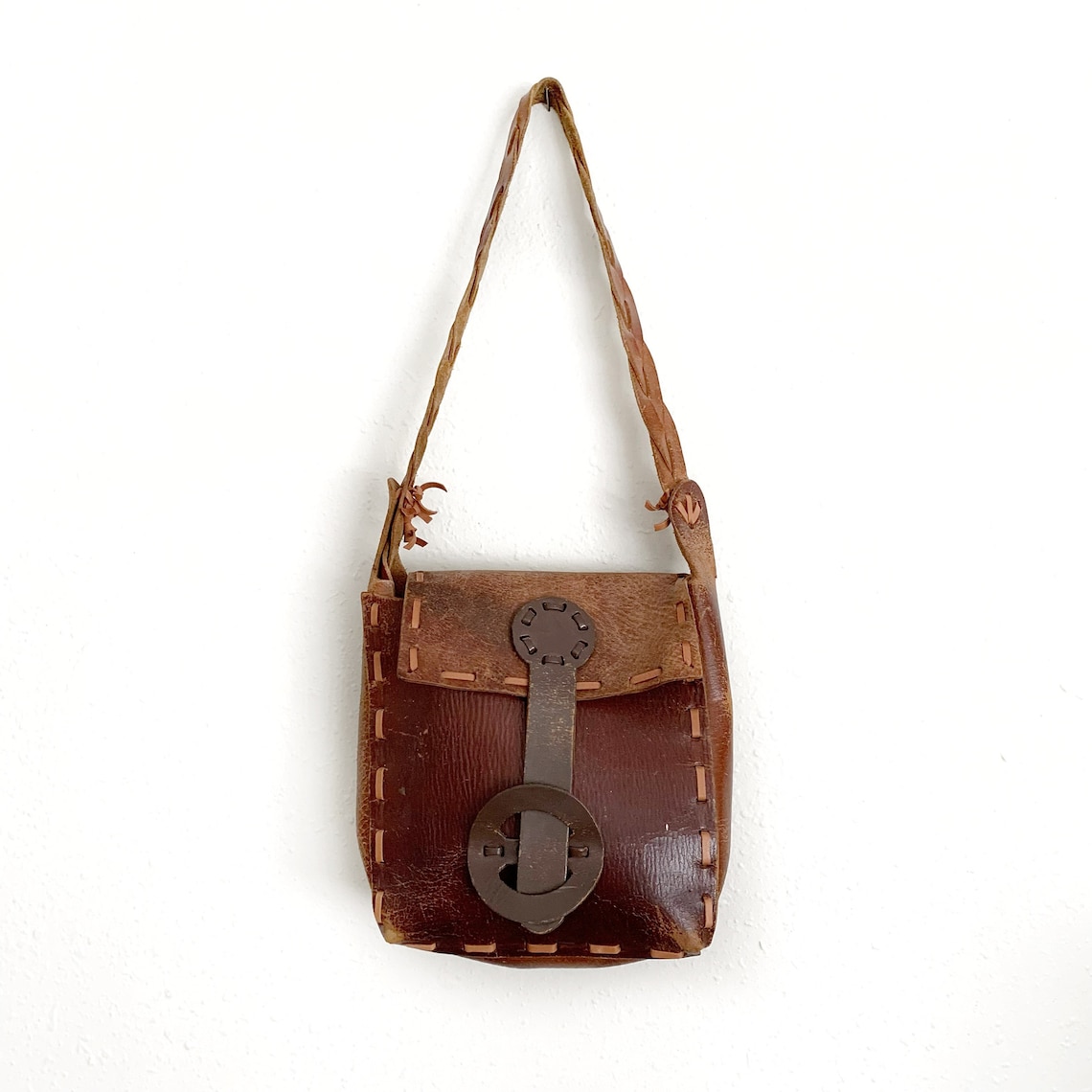 Vintage Brown Leather Bag | Etsy