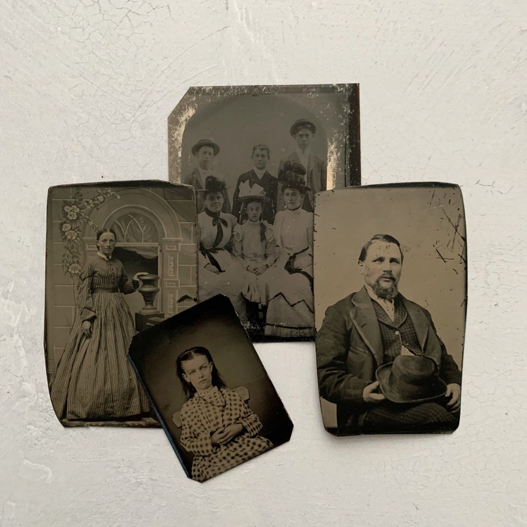 Antique Tintype Photos Set of 4 - Etsy