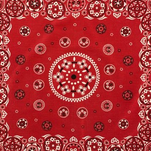 Vintage Red Cotton Bandana - Etsy