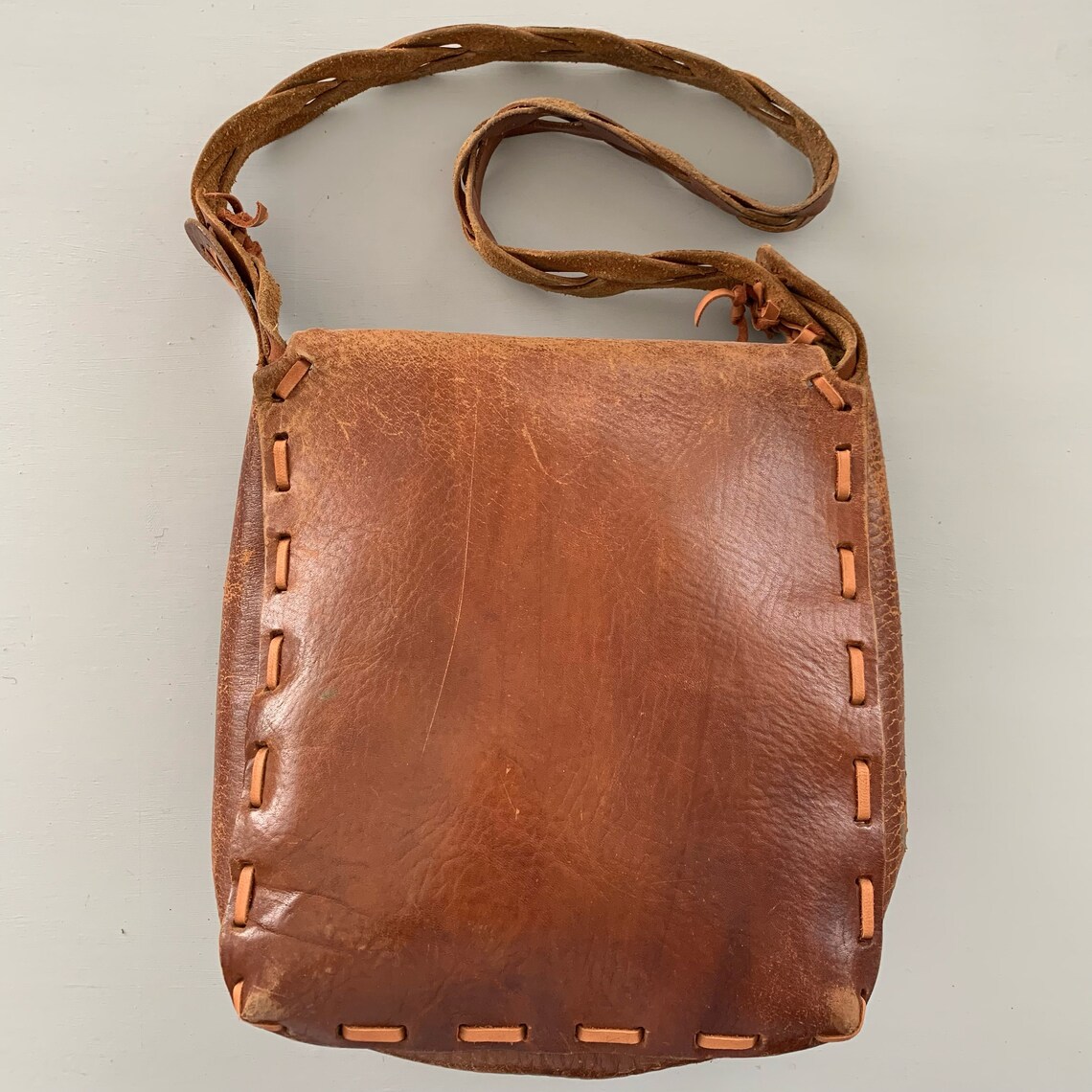 Vintage Brown Leather Bag | Etsy