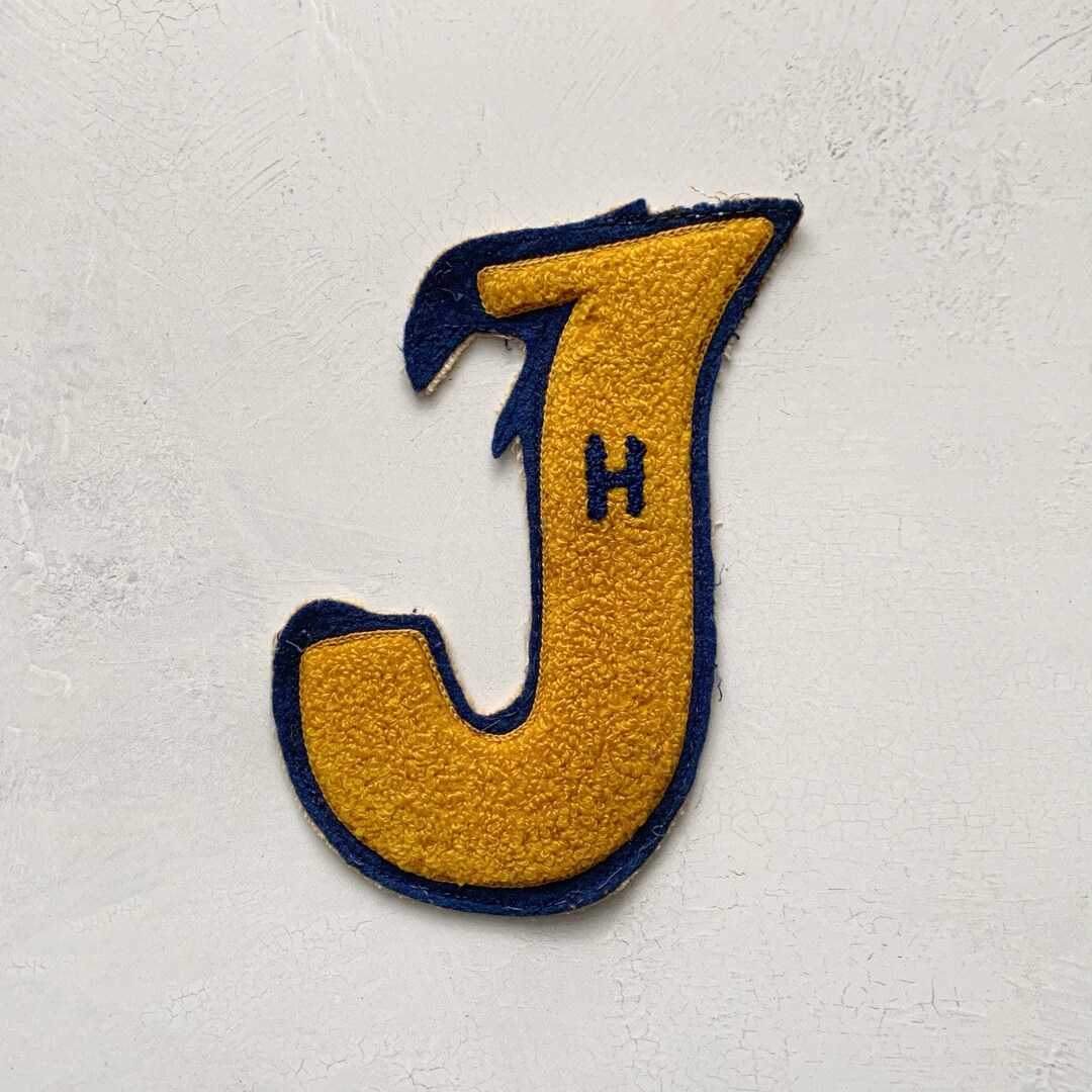 Vintage Chenille Letter J Patch - Etsy