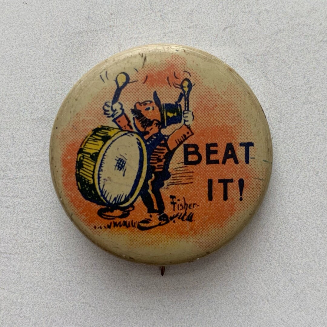 Vintage Pin BEAT IT - Etsy