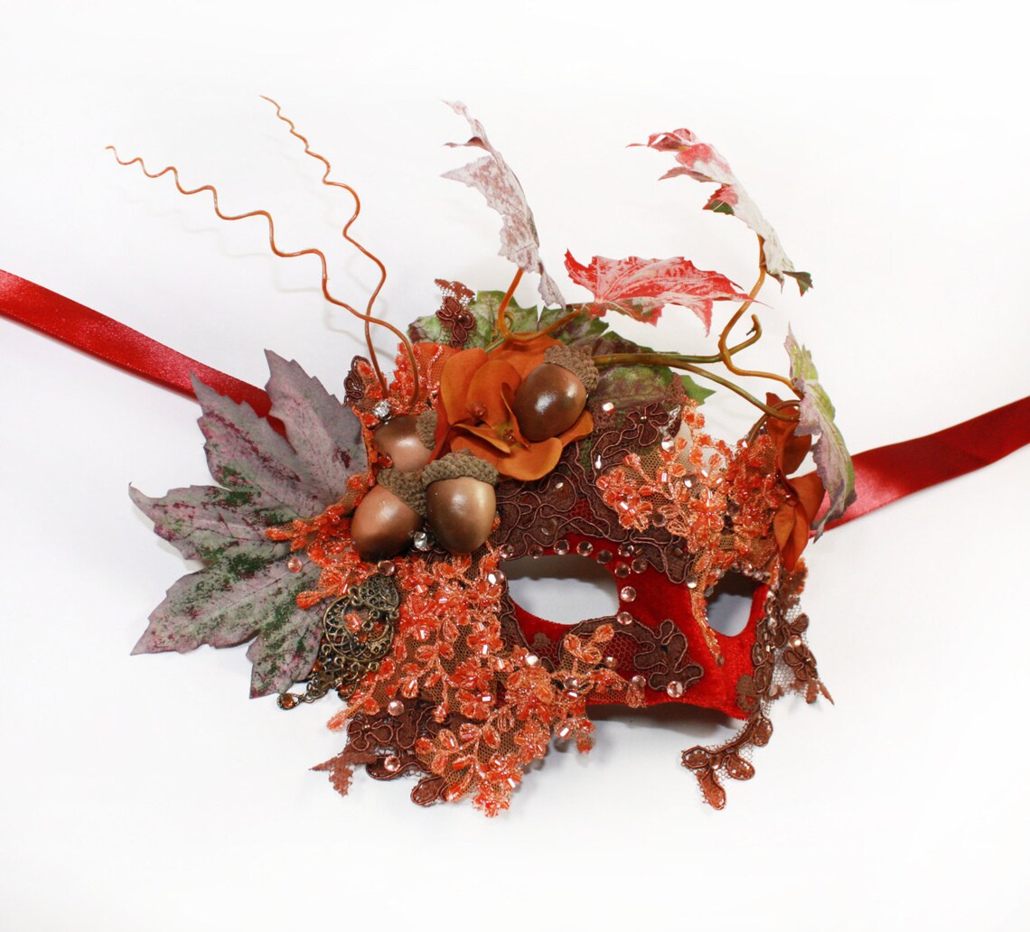 Autumn Masquerade Mask Halloween Costume Accessories Lace | Etsy