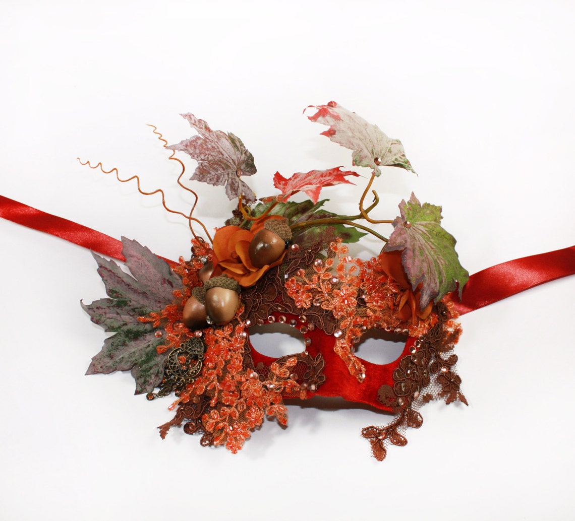 Autumn Masquerade Mask Halloween Costume Accessories Lace | Etsy