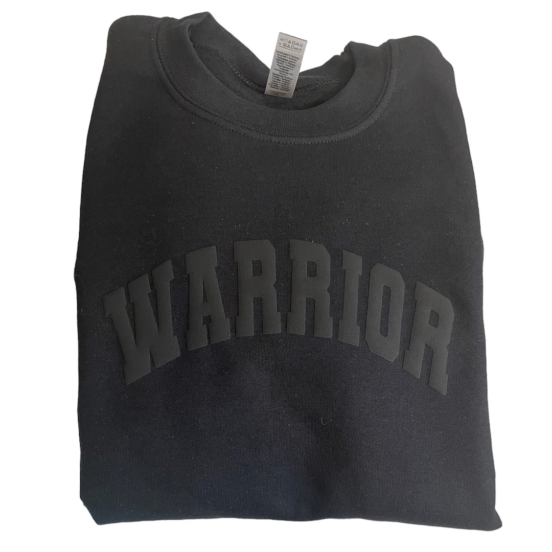 Black Puff Vinyl Warrior Sweatshirt - Etsy