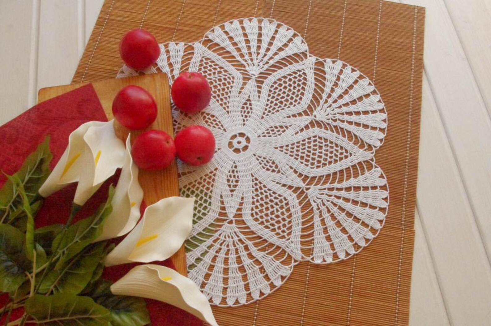 Crochet Doily Large Doily White Crocheted Doilies White Lace - Etsy