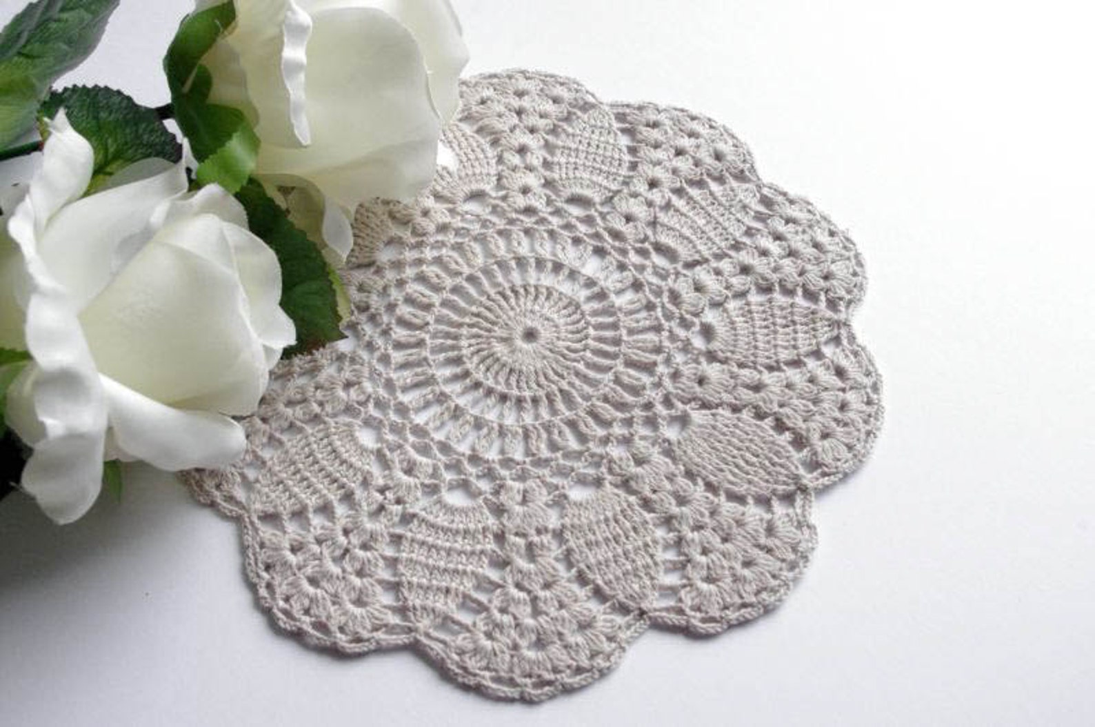 Lace Doily Grey Crochet Doily Small Round Doily Small Crochet - Etsy
