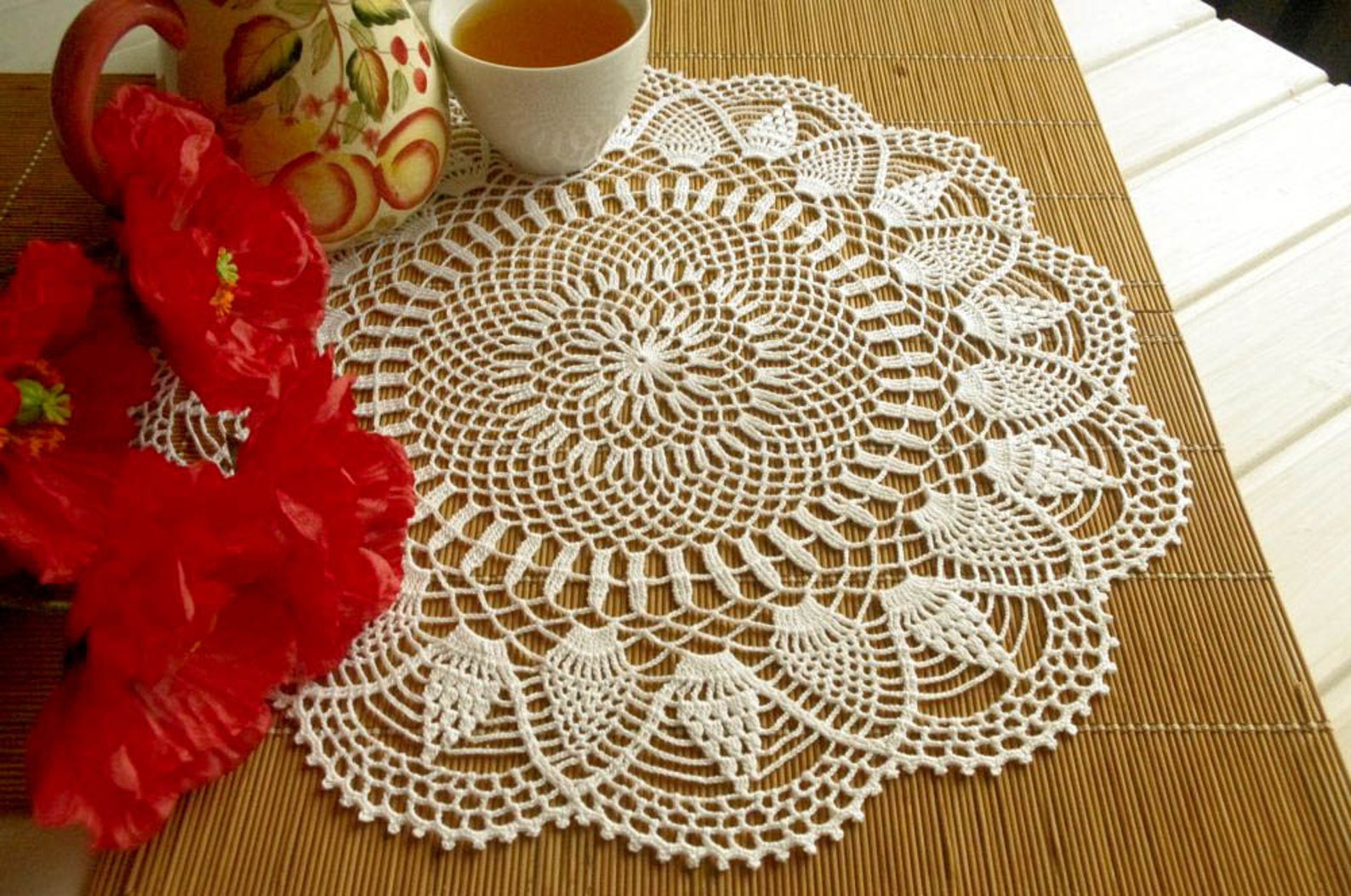 Large Doily 17 Inches Round Crochet Doilies Table Decoration - Etsy